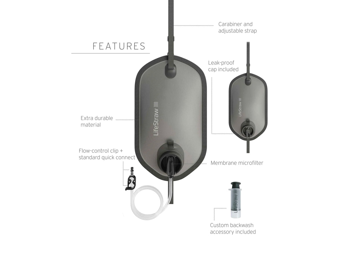LifeStraw Peak Series Large Capacity Gravity Water Filter System; 8L ...